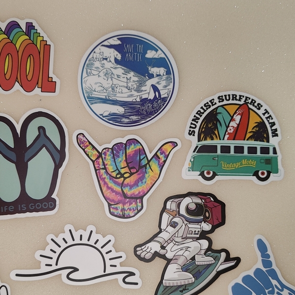 Office | Set Of 25 Good Vibes Positive Surfer Stickers | Poshmark